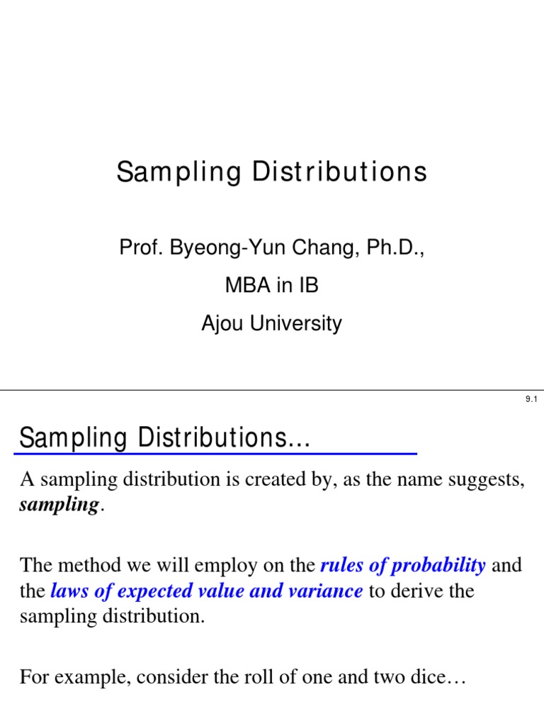 Sampling | PDF | Standard Error | Normal Distribution