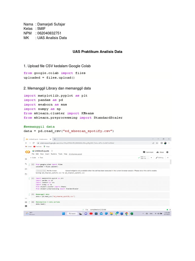 UAS Prak. Analisis Data-Damarjati Sufajar-5MIF | PDF