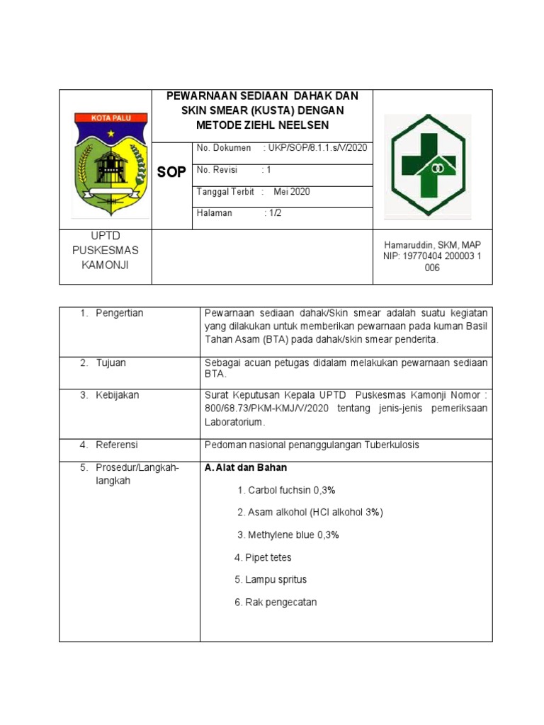 Pewarnaan Sediaan Sputum (Bta) | PDF