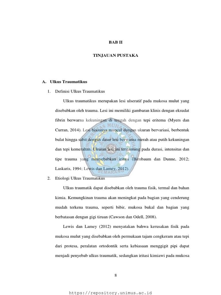 Ulkus Traumatikus: Definisi dan Penyembuhan | PDF