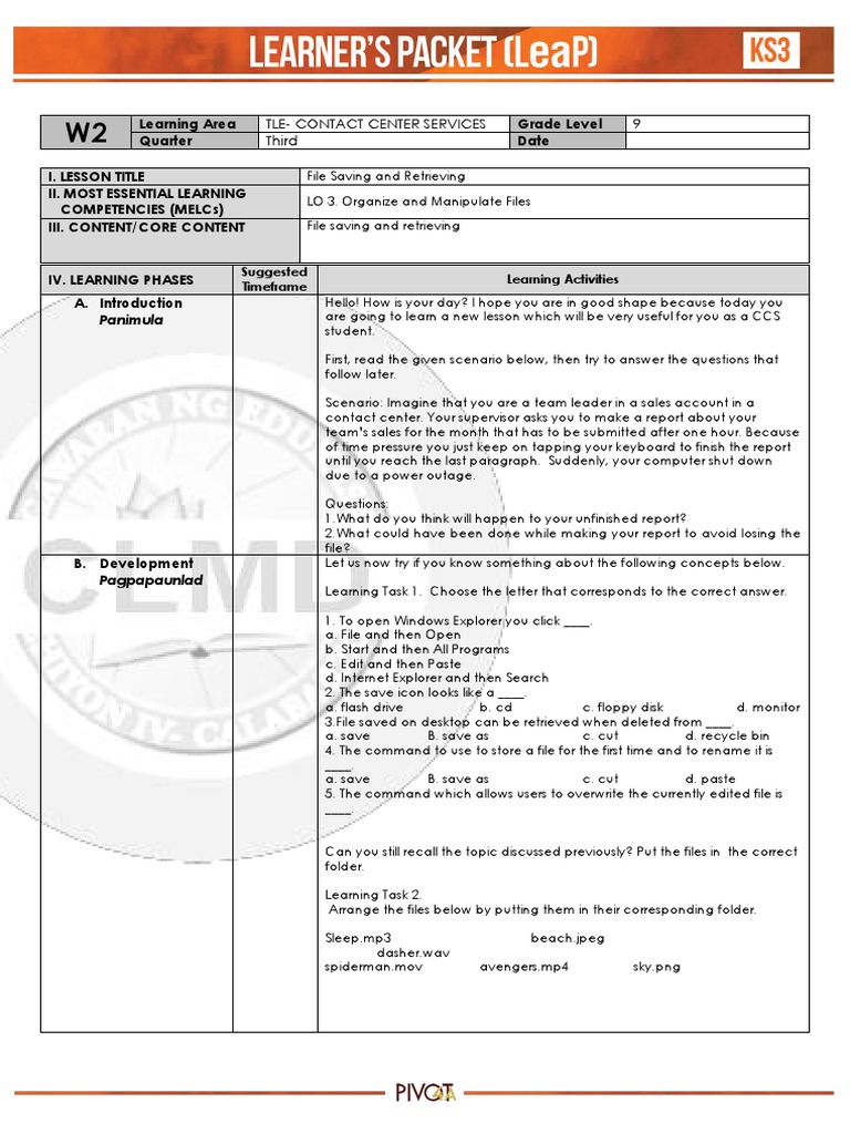 TLE ICT CS9 w2 | PDF | Computer File | Icon (Computing)