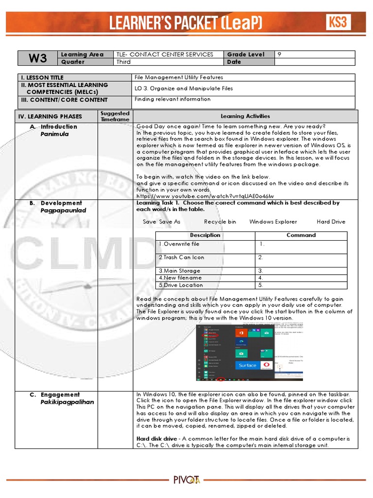 TLE ICT CS9 w3 | PDF | Computer File | Zip (File Format)