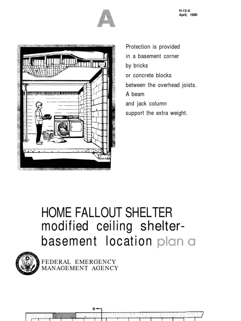 FEMA Home Fallout Shelter (Plan a) H-12-A WW | Basement | Screw