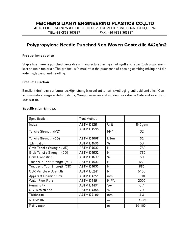 Geotextile Specs for Engineers | PDF | Science & Mathematics ...