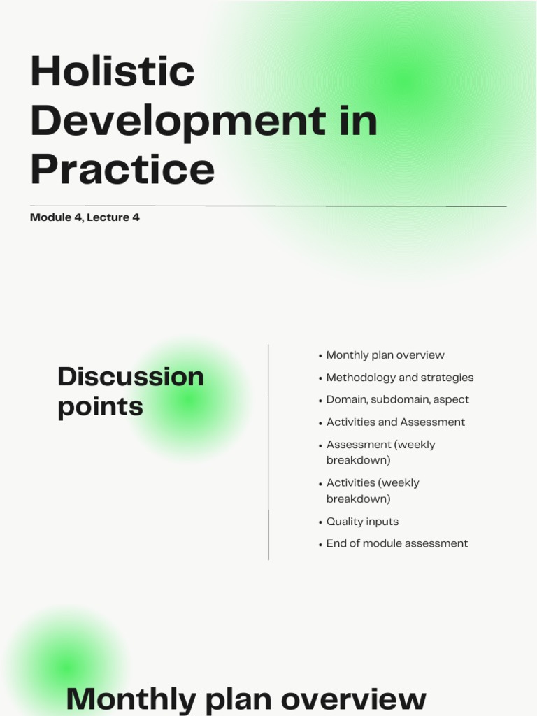 Holistic Development Strategies Overview | PDF | Learning Styles | Learning