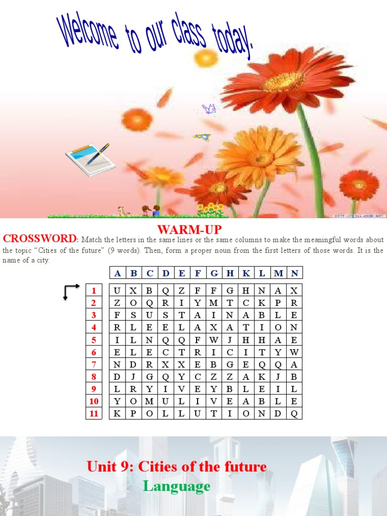 Future Cities Vocabulary and Grammar Guide | PDF | Question ...