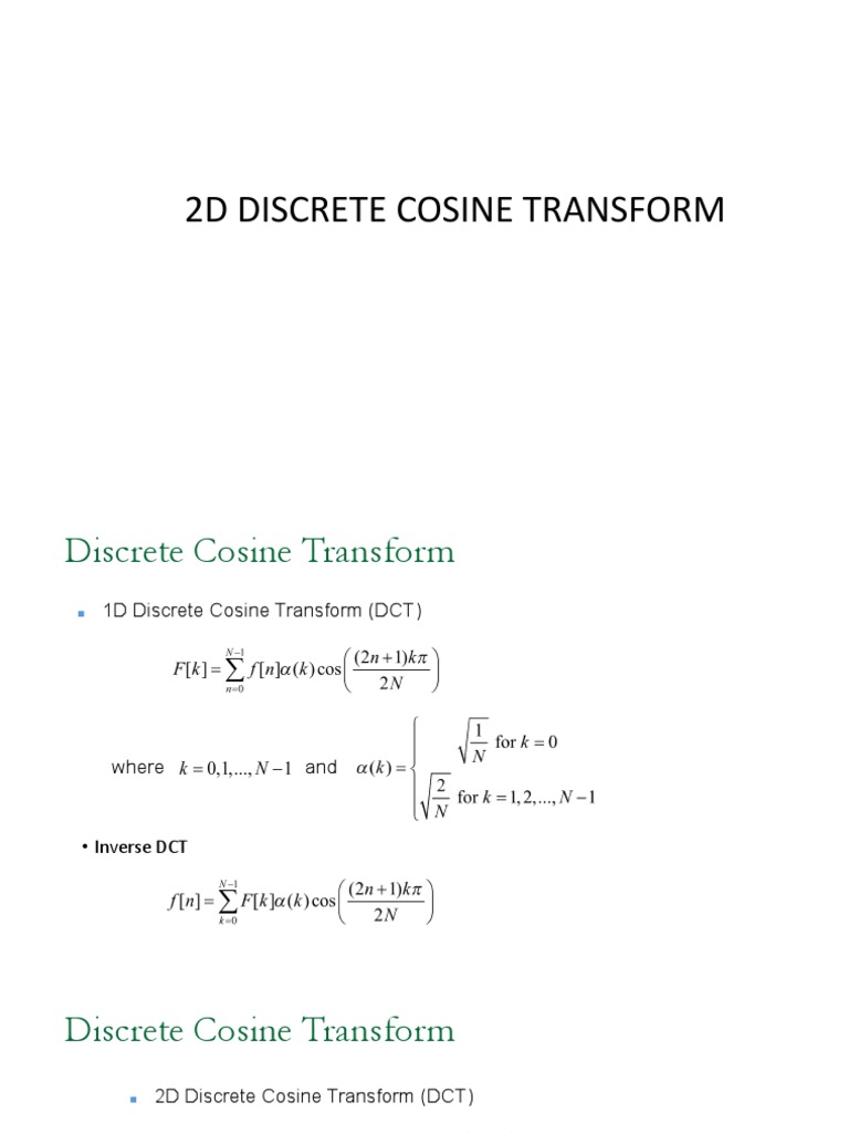 DCT and KL Transform | PDF | Discrete Fourier Transform | Eigenvalues And Eigenvectors