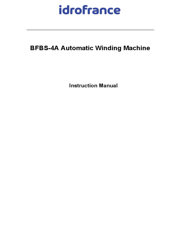 Winding Machine Instruction Manual | PDF | Bearing (Mechanical) | Screw