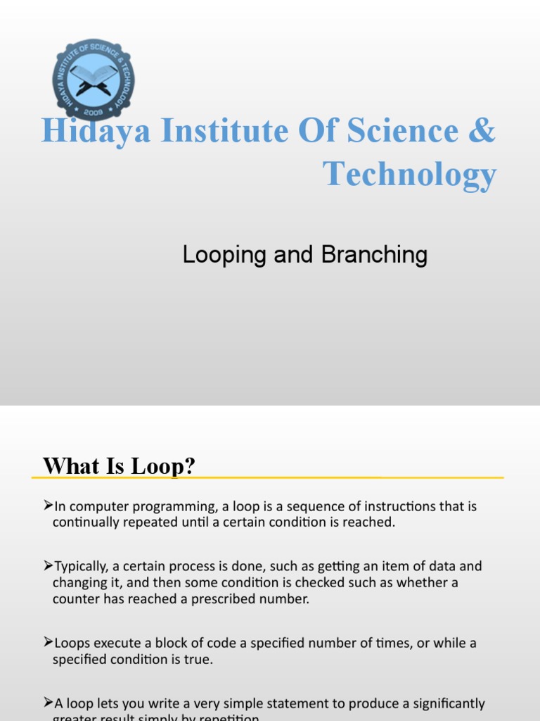 Looping and Branching (Day-3) | PDF | Control Flow | Computer Programming Looping and Branching (Day-3) | PDF | Control Flow | Computer Programming