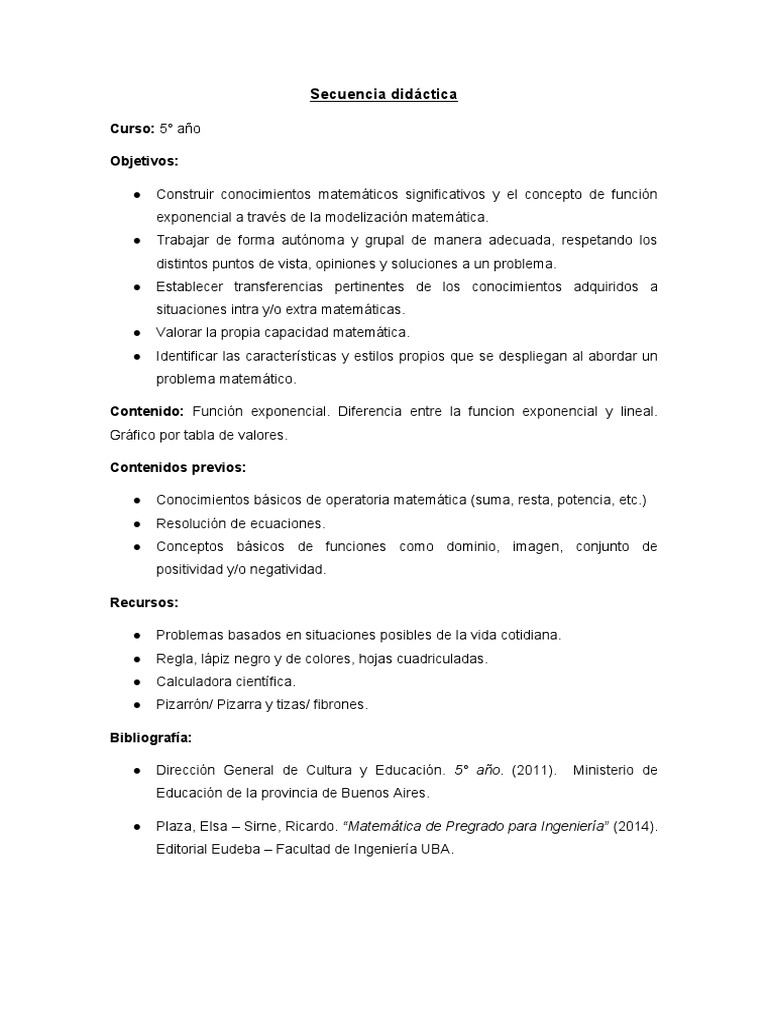 Función Exponencial en 5° Año: Clase Práctica | PDF | Función ...