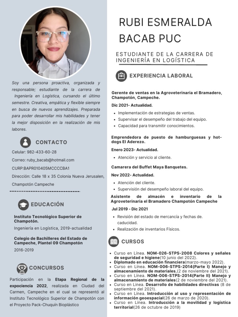 Curriculum Vitae. Rubi Esmeralda Bacab Puc. | PDF