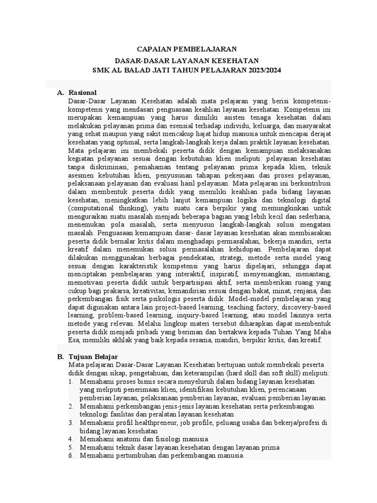 CP FINAL Kelas X | PDF