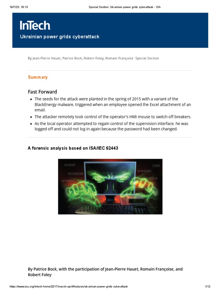 Ukrainian Power Grid Cyberattack Analysis | PDF | Security | Computer Security