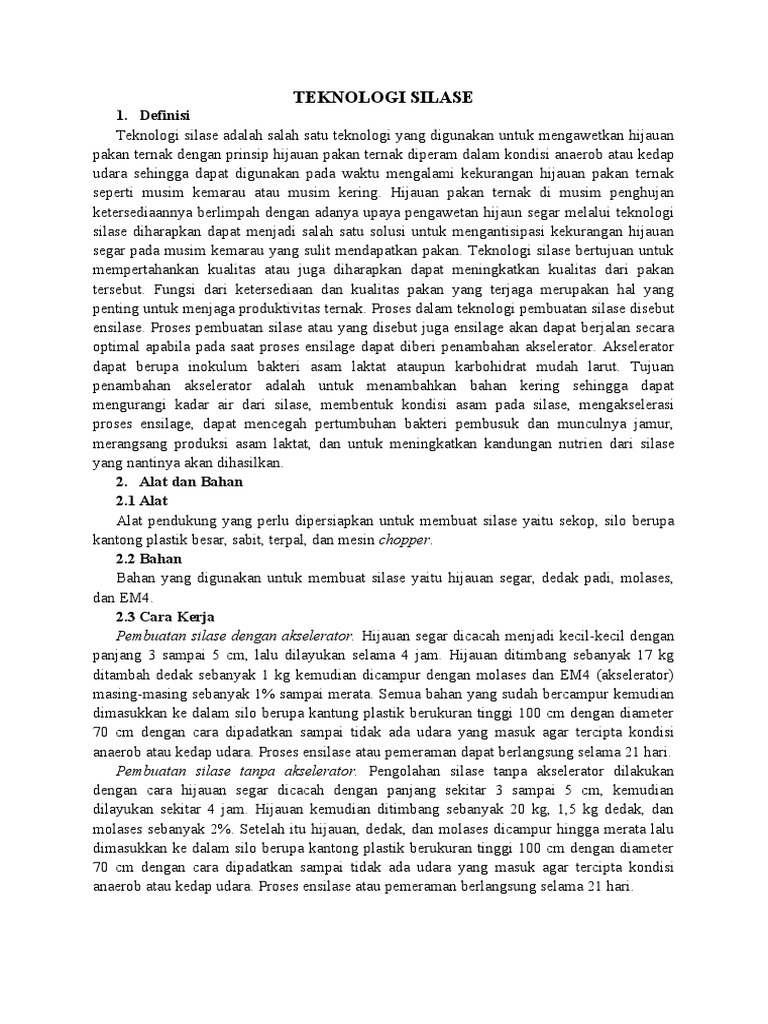 Teknologi Silase | PDF | Griya & Taman