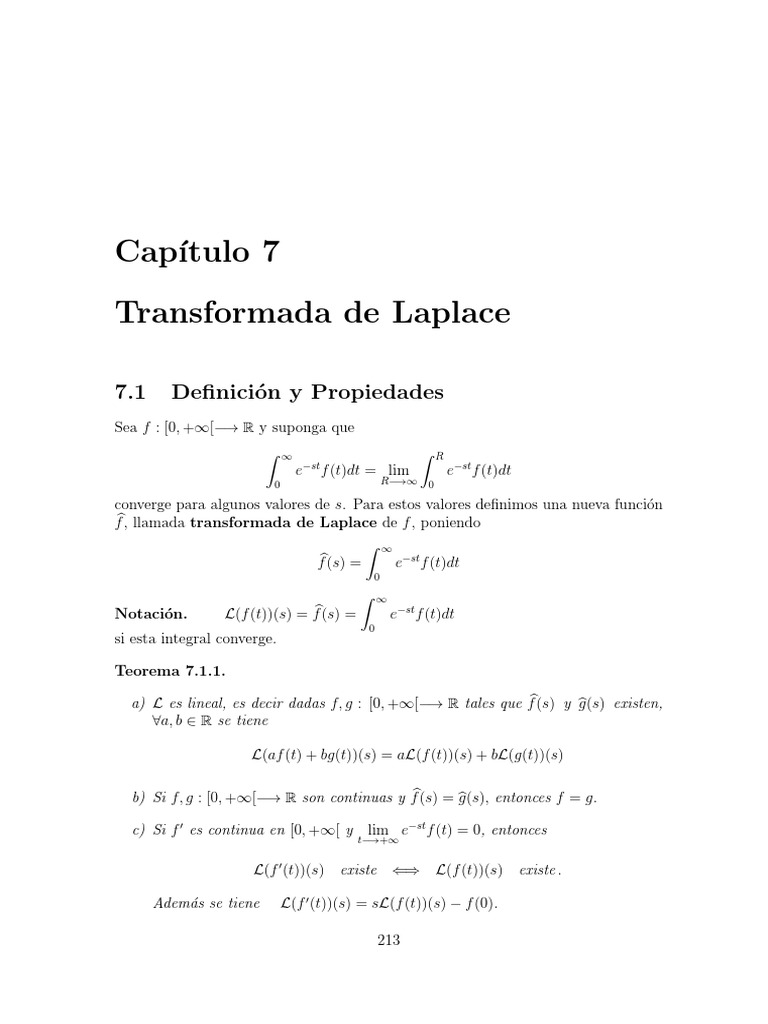 Laplace | PDF | Integral | Transformada de Laplace