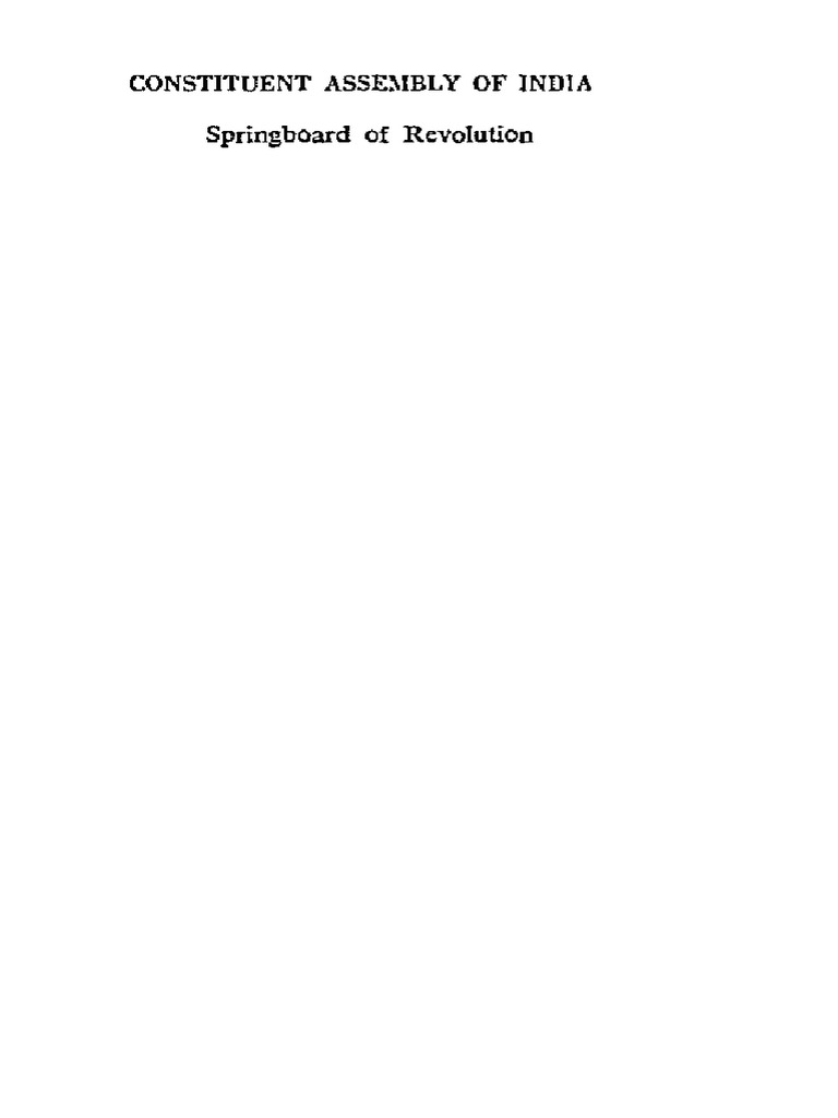 Chaubey Constituent Assembly of India Springboard of Revolution | PDF