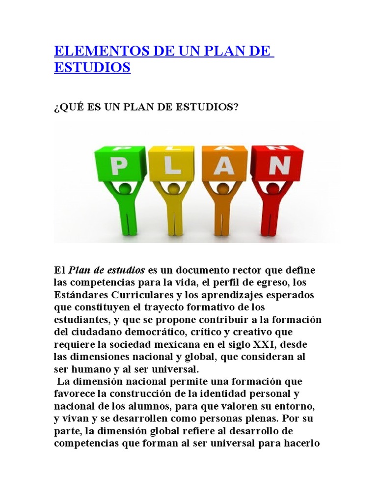 Elementos de Un Plan de Estudios | PDF | Evaluación | Plan de estudios
