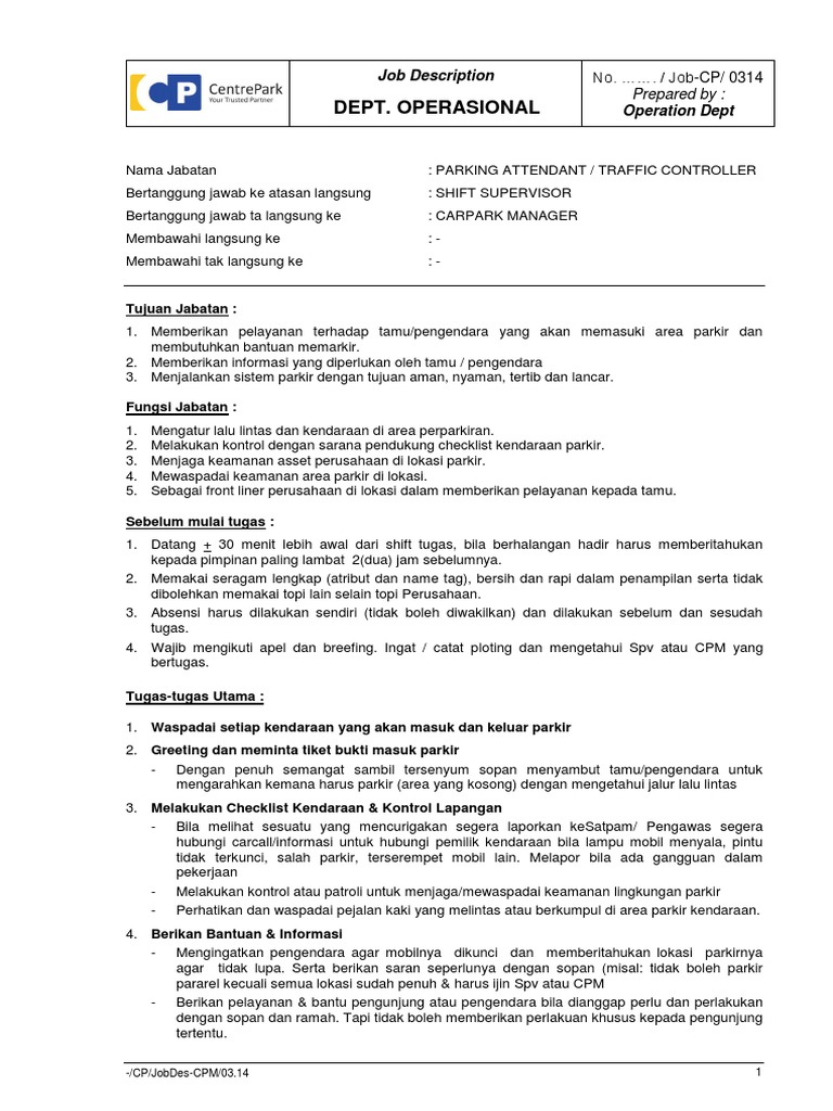 01 Jobdes - Attd | PDF