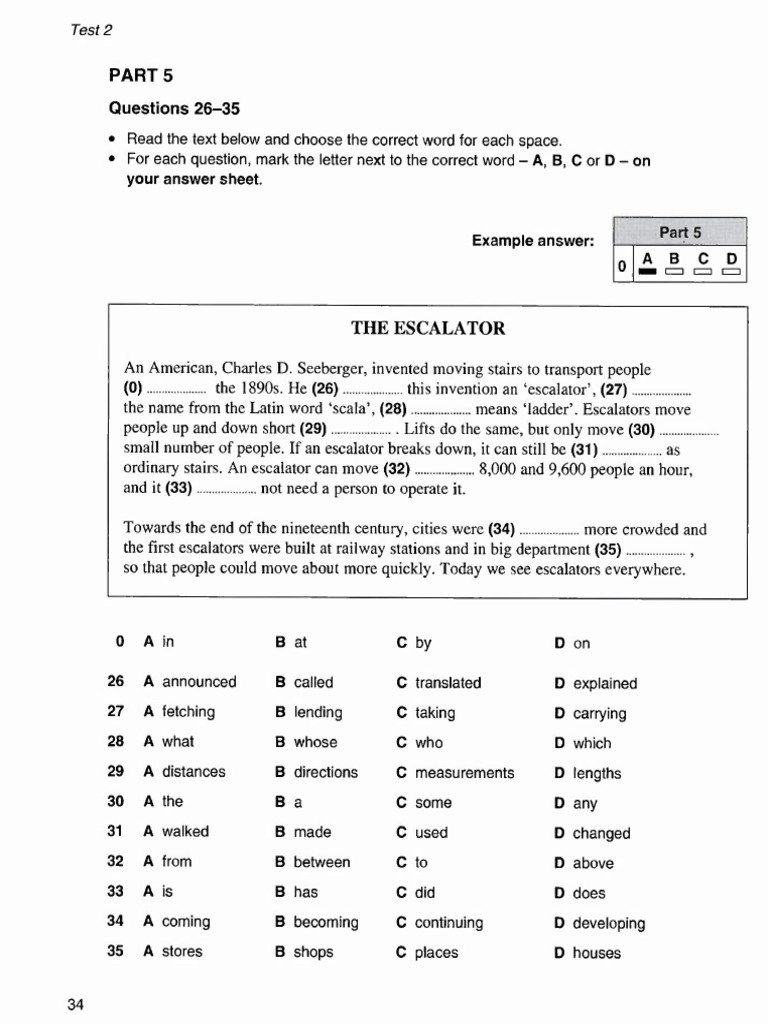 PET Test 1 Part 5 | PDF