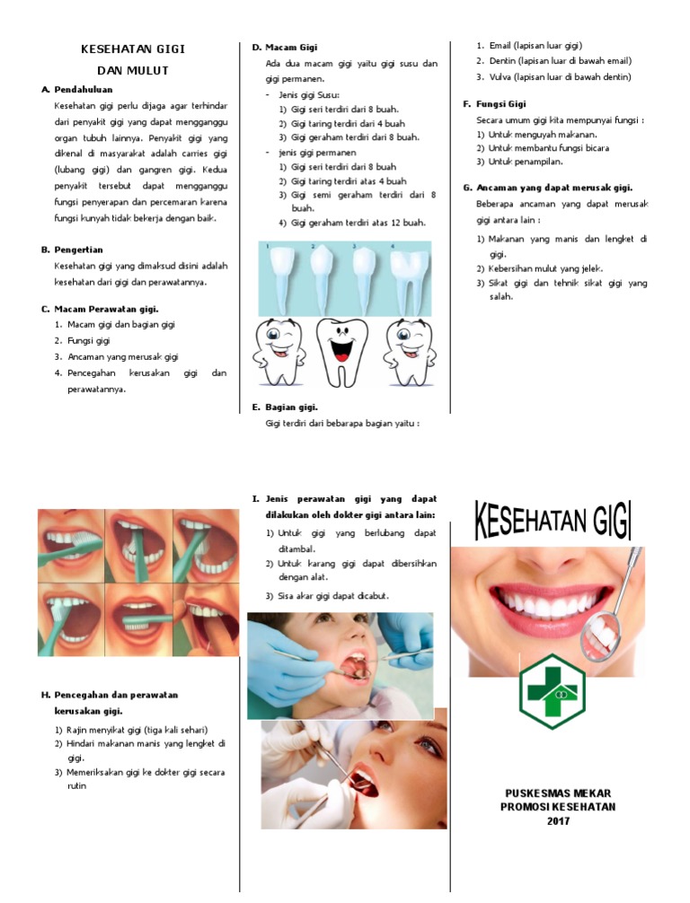Leaflet Kesehatan Gigi | PDF
