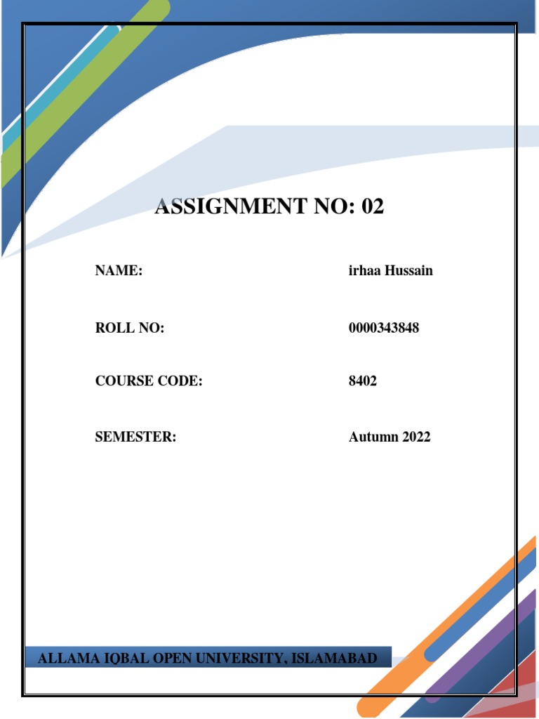 Assignment No: 02: Name: Irhaa Hussain | PDF | Life Insurance | Insurance