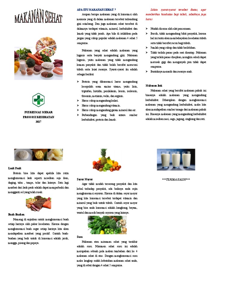 Leaflet Makanan Sehat Pdf