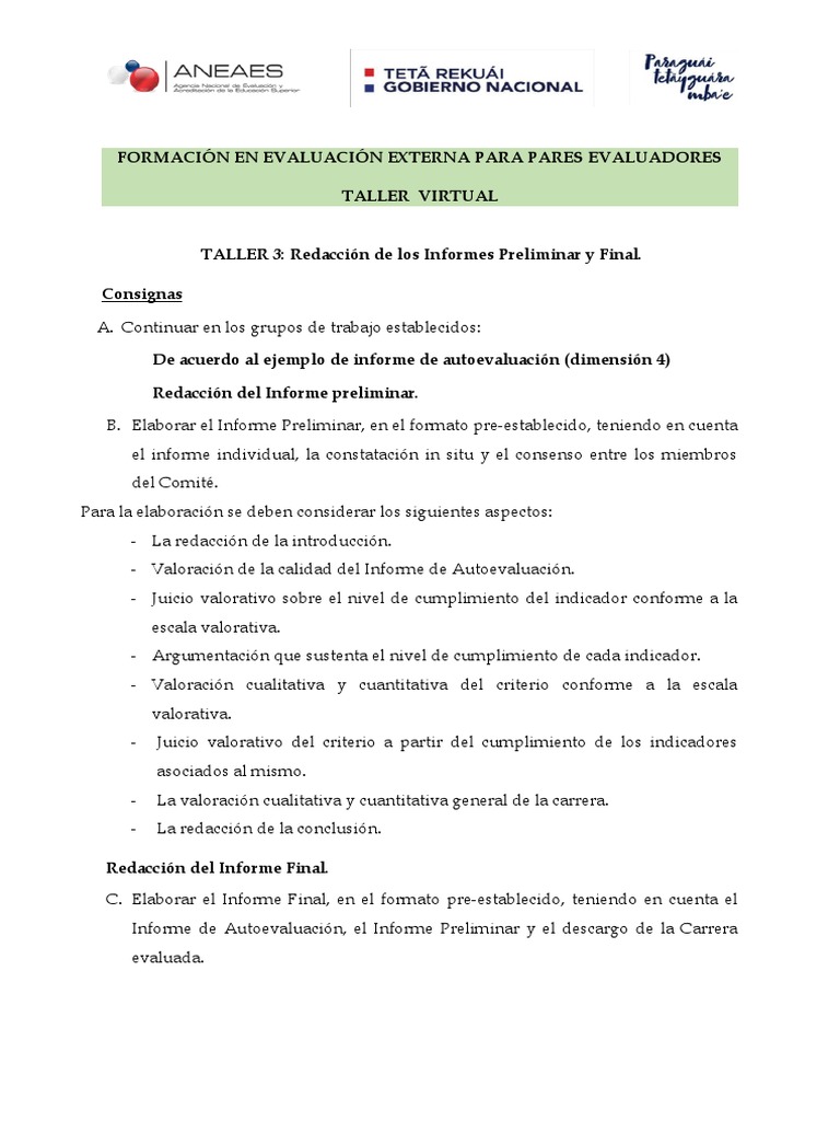 Taller 4 - Elaboración y Redacción de Informes | PDF