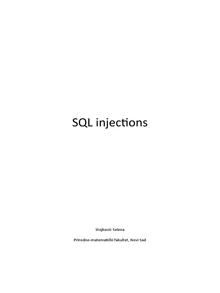 SQL Injections | PDF