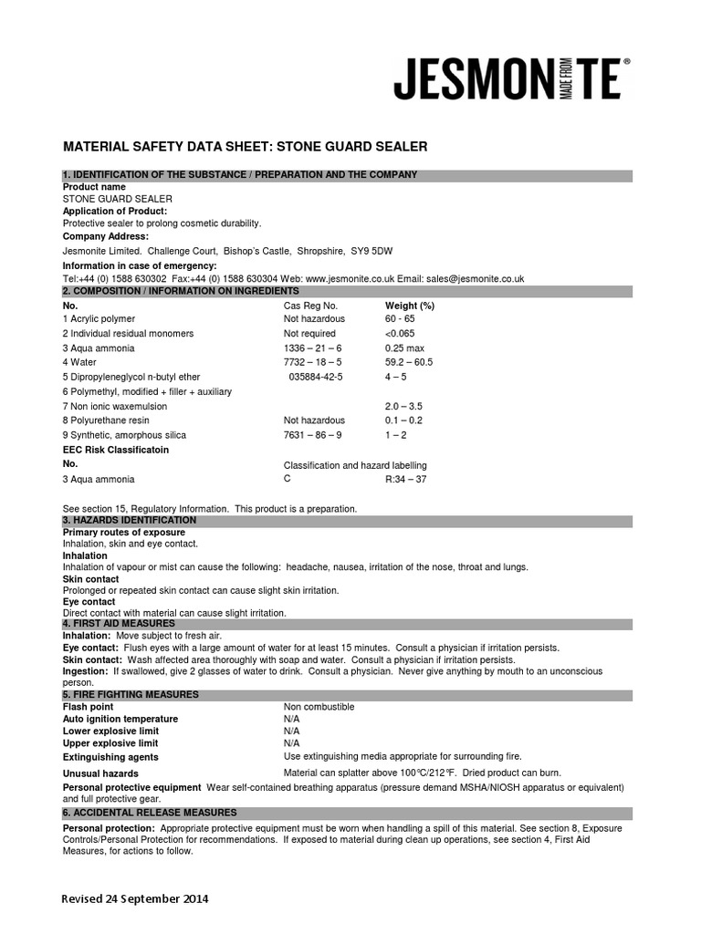 msds-stone-guard-sealer-pdf-materials-chemistry