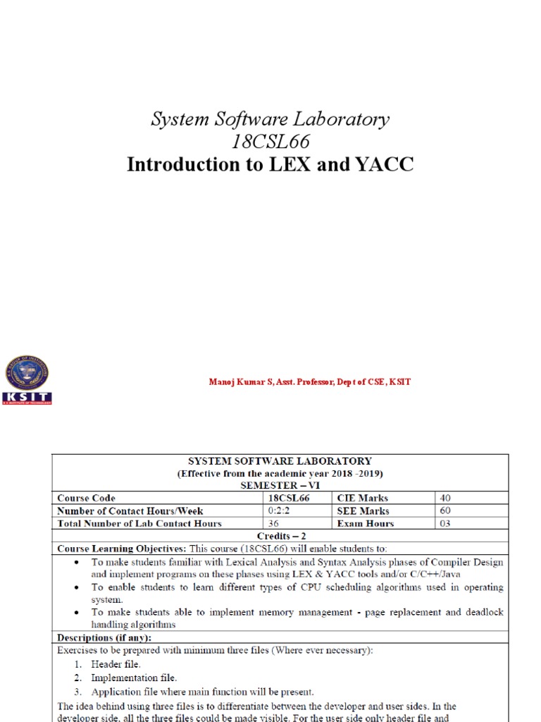 CBS Lex Yacc Programs | PDF | Parsing | Unix