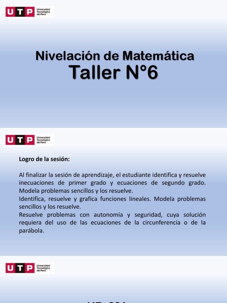 TALLER N°6 - Estudiante | PDF | Ecuaciones | Matemática Elemental