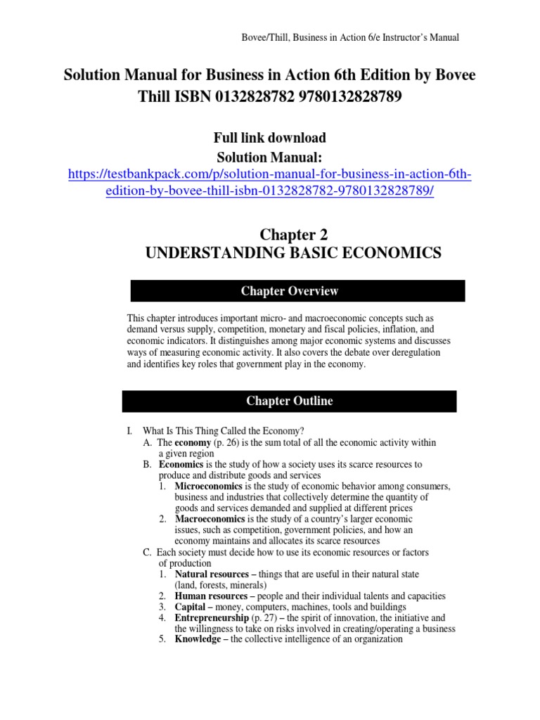 Business in Action 6th Edition by Bovee Thill ISBN Solution Manual | Download Free PDF ...