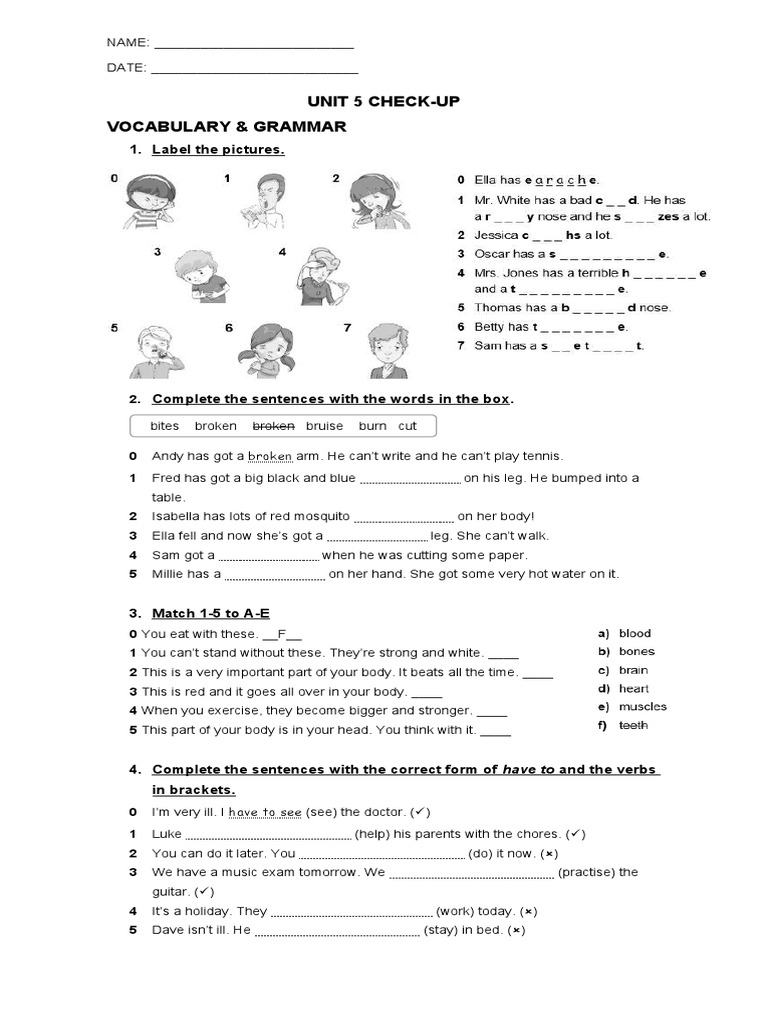 Unit 5 Check-Up 7mo Grado Jean Piaget | PDF | Linguistics | Syntax