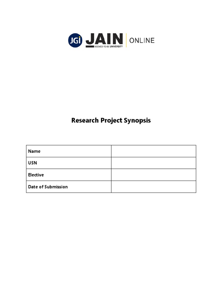 MBA - Project Synopsis Template | PDF | Science & Mathematics | Computers