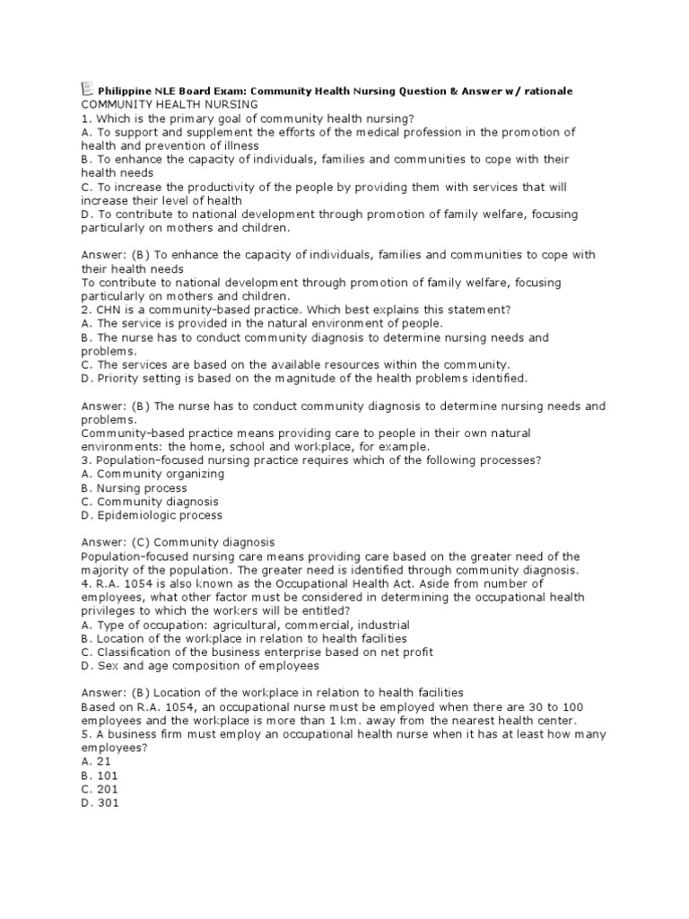 Philippine NLE: Community Health Q&A | PDF | Lactation | Midwife