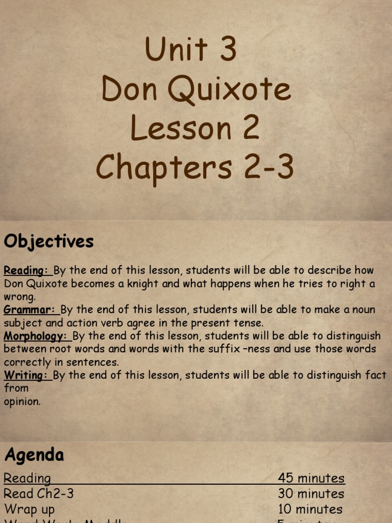 Unit 3 Don Quixote Lesson 2 | PDF | Don Quixote | Word