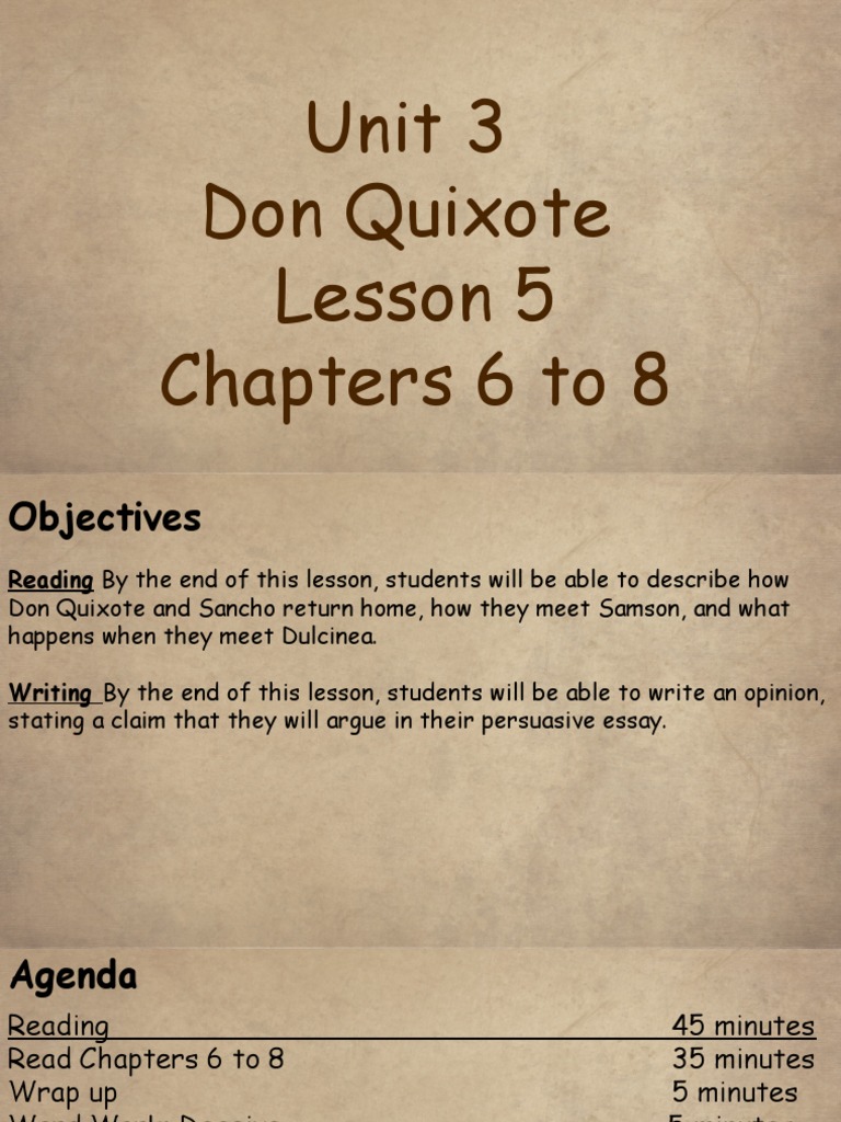 Unit 3 Don Quixote Lesson 5 | PDF | Don Quixote