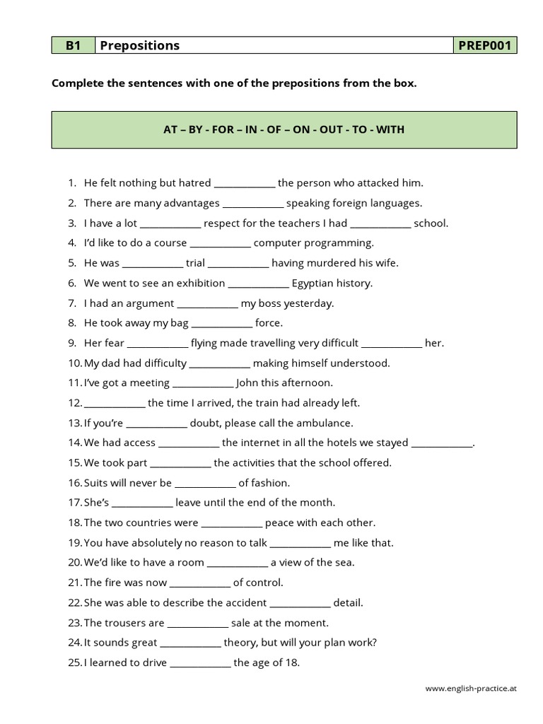 Prepositions 3 | PDF | Language Arts & Discipline