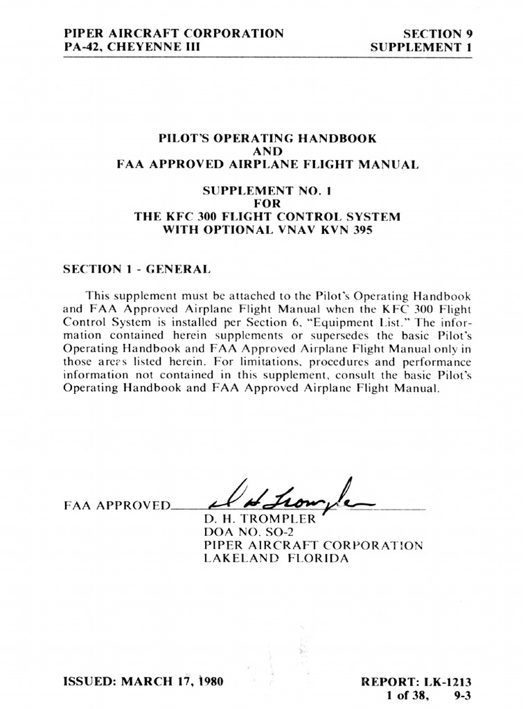 KFC 300 Flight Control System PA 42 Cheyenne | PDF