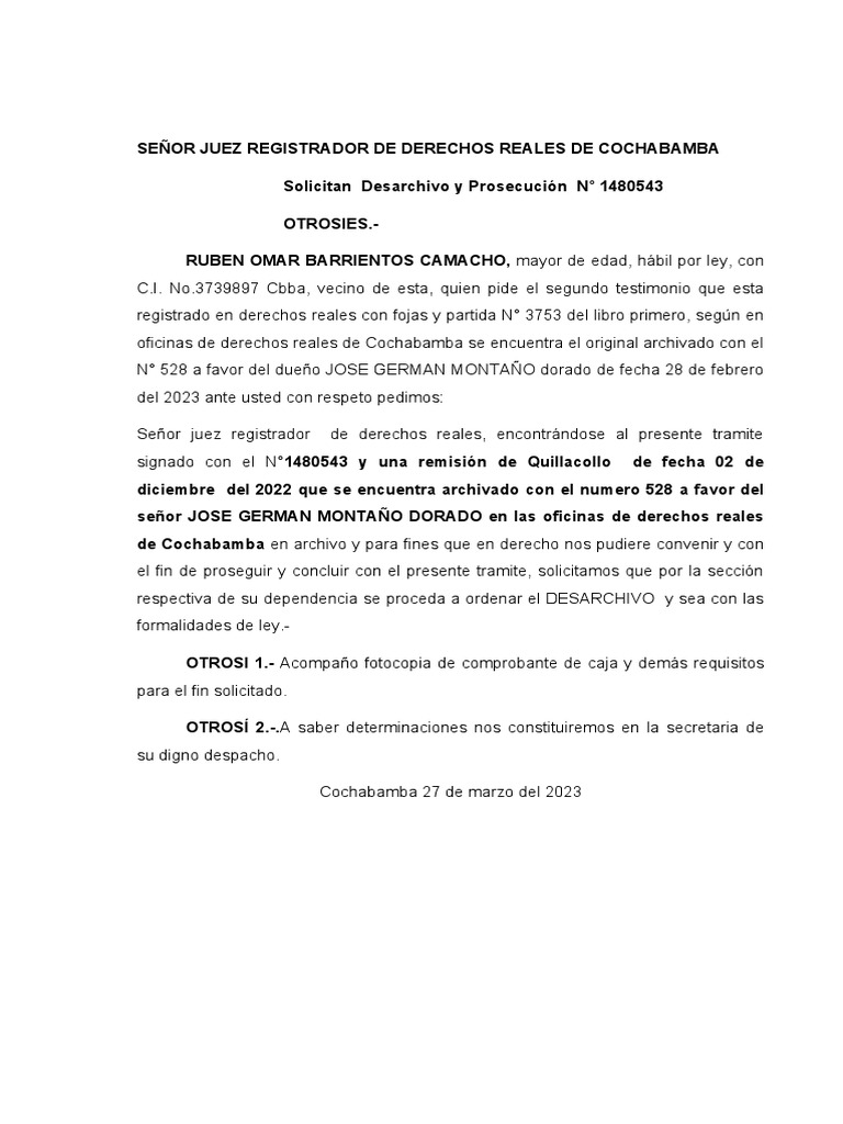 Modelo Desarchivo DDRR | PDF