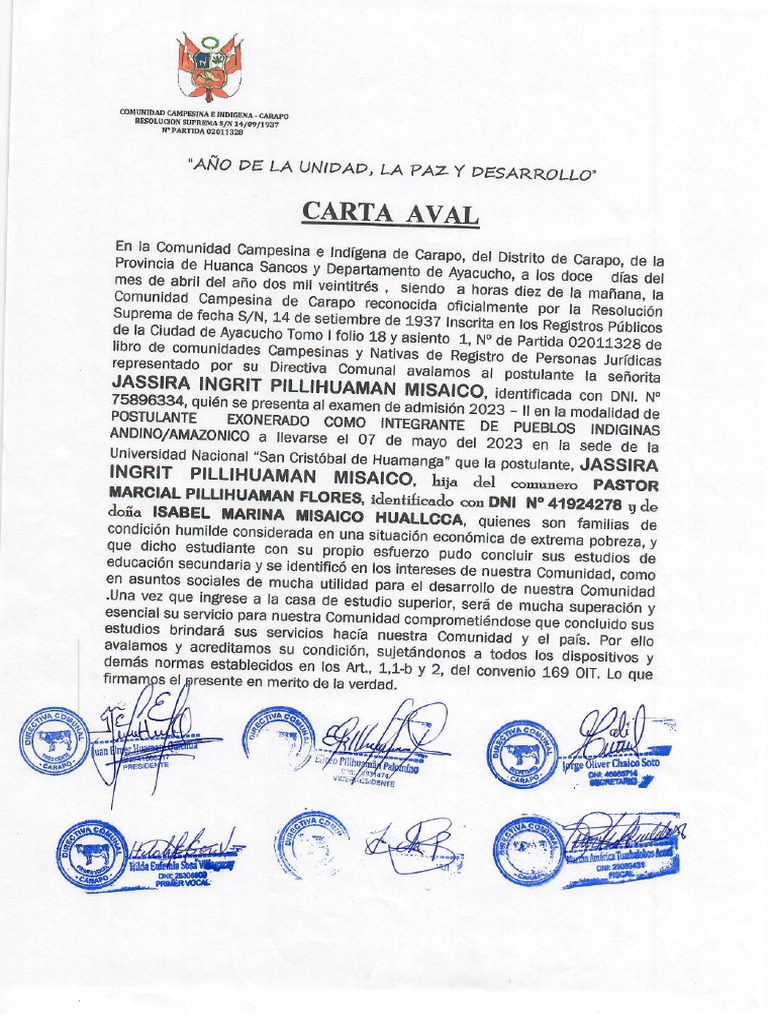 Carta Aval | PDF
