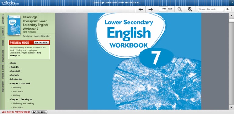Online Reader - Cambridge Checkpoint Lower Secondary English Workbook 7 | PDF