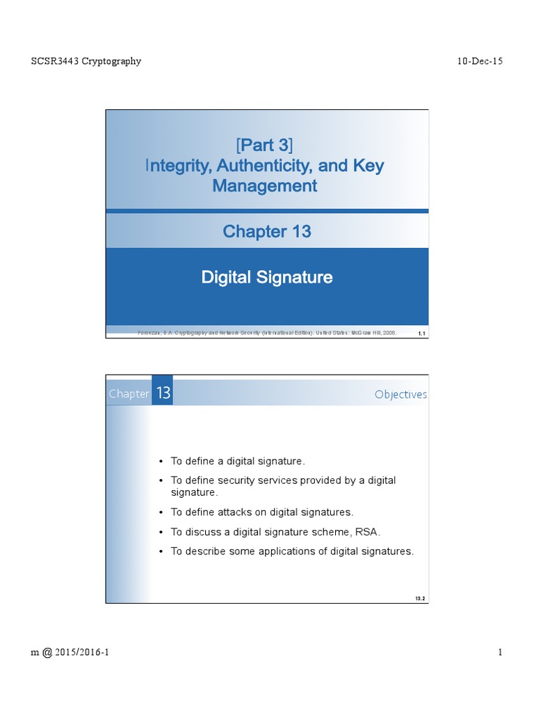 CH 13 Digital Signature | PDF | Public Key Cryptography | Cryptography