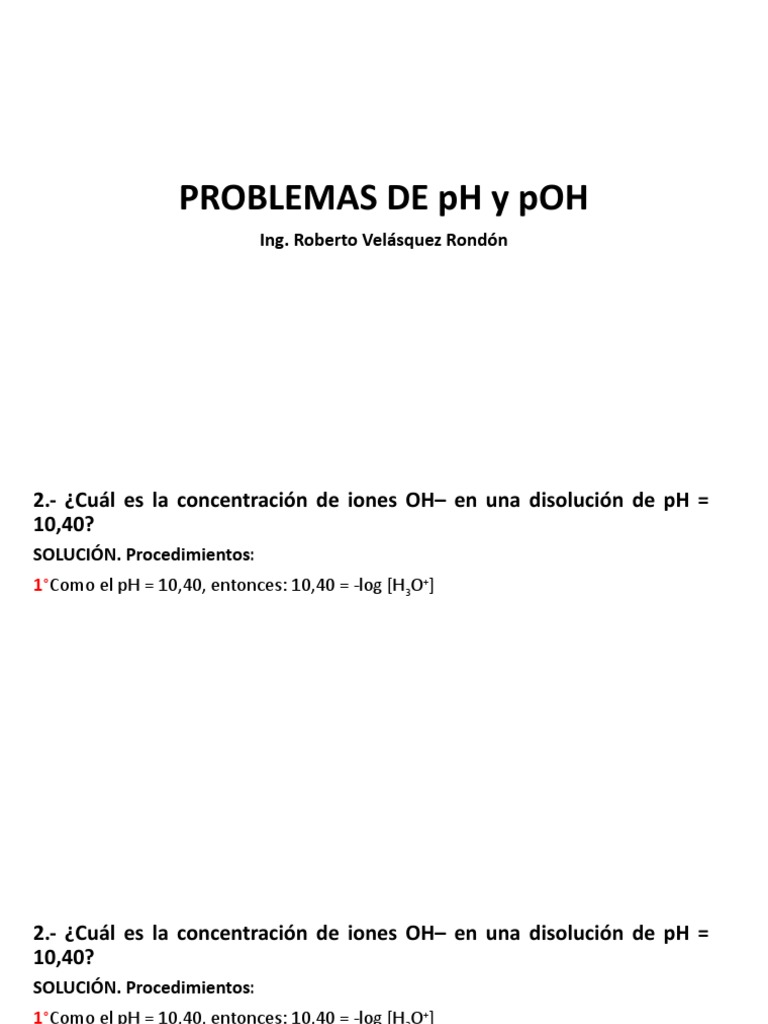 2 Ejercicios de PH | PDF | Ácido clorhídrico | Ph