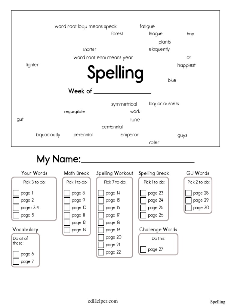 3rd Grade Spelling and Vocabulary List | PDF