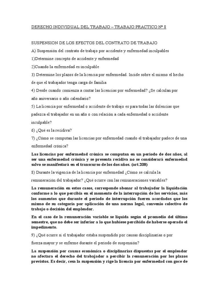 Derecho Individual Del Trabajo TP 8 | PDF | Salario