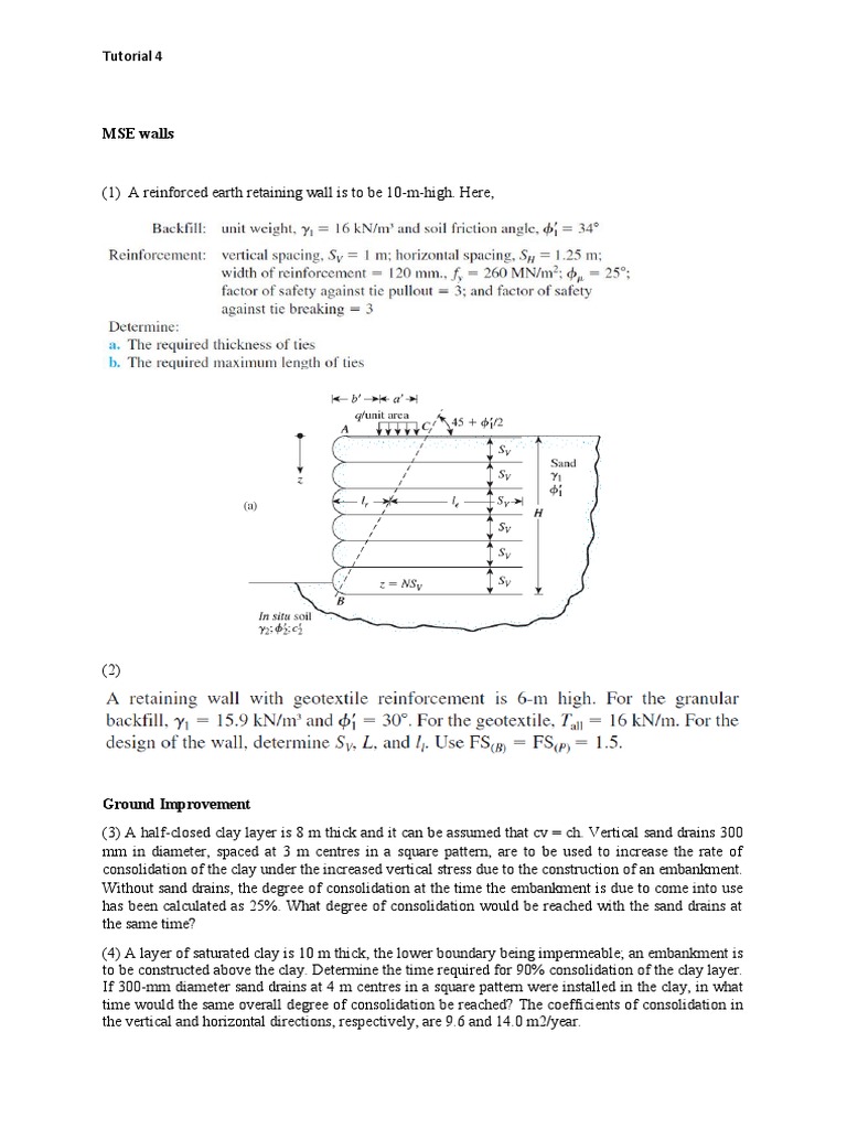 MSE Walls & Ground Improvement Tutorial | PDF