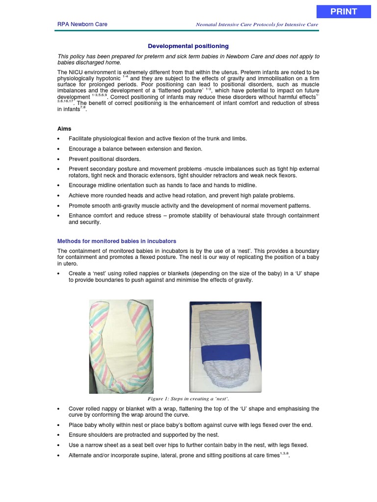 Positioning in NICU | PDF | Anatomical Terms Of Motion | Neonatal ...