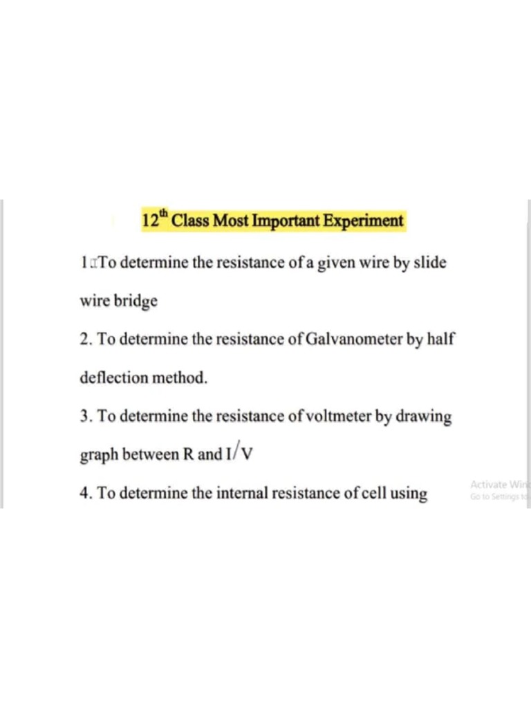 12th Class Physics Important Practical 2023 | PDF
