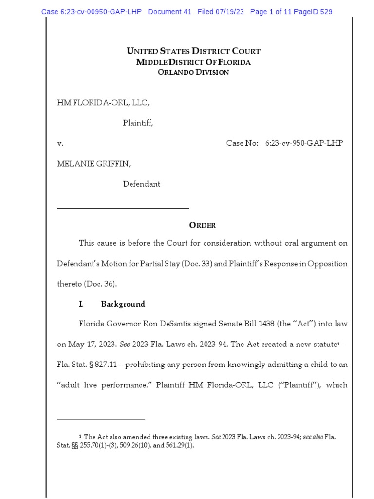 Order Denying Partial Stay | PDF | Injunction | Ex Parte Young